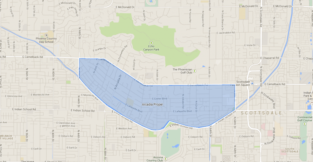 Map of Arcadia Proper - Arcadia Real Estate | Arcadia Homes